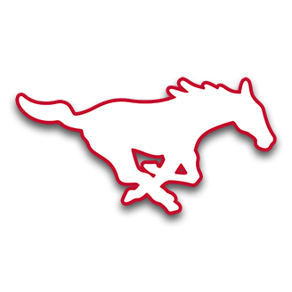 Smu Mustangs Football Logo SMU Mustangs, Golden Logo, NCAA, Red Metal